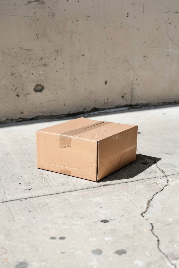 The Cardboard Box is Lying on the Surface Outdoors Stock Image - Image ...
