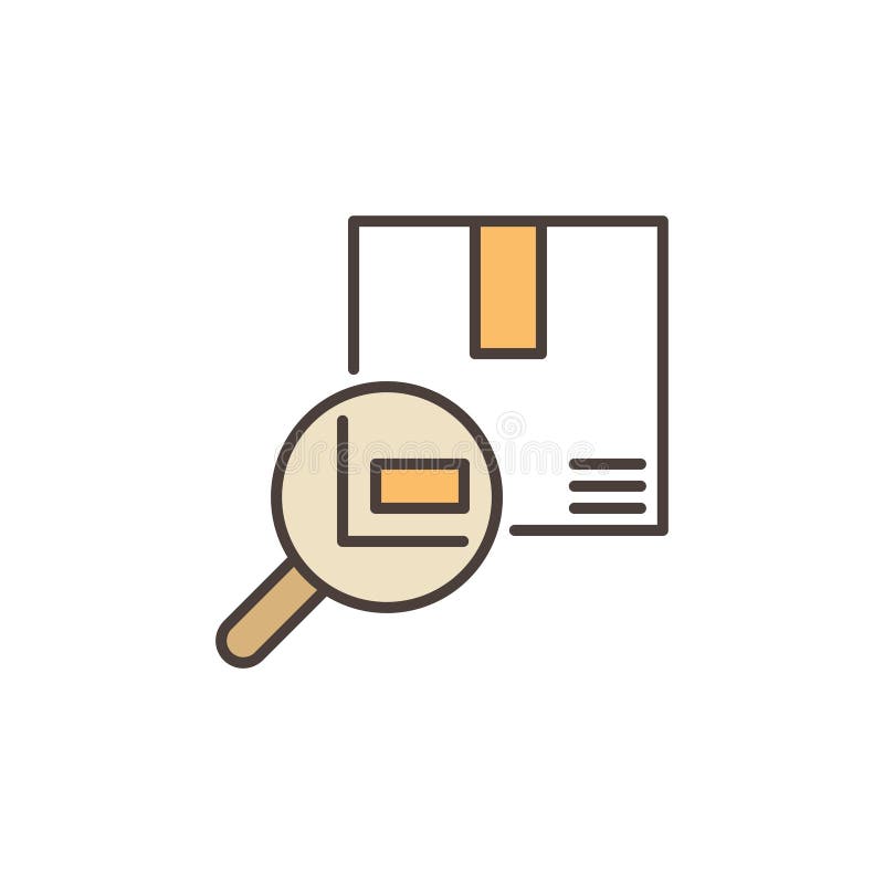 Cardboard Box with Magnifier Vector Concept Colored Icon or Symbol ...