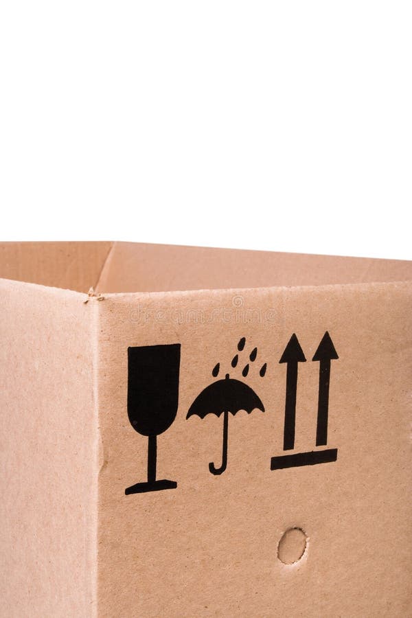Cardboard Box with Mail Symbols Stock Image - Image of post, pack: 12455259