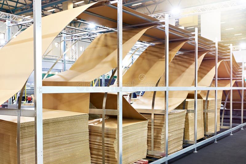 Cardboard Box Making Machine Stock Photo - Image of cardboard ...