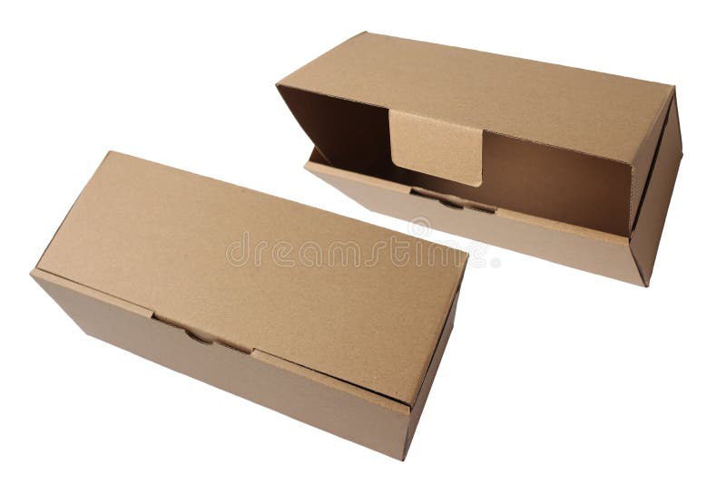 Cardboard Box Mock Up Template, Cut Out Stock Photo - Image of ...