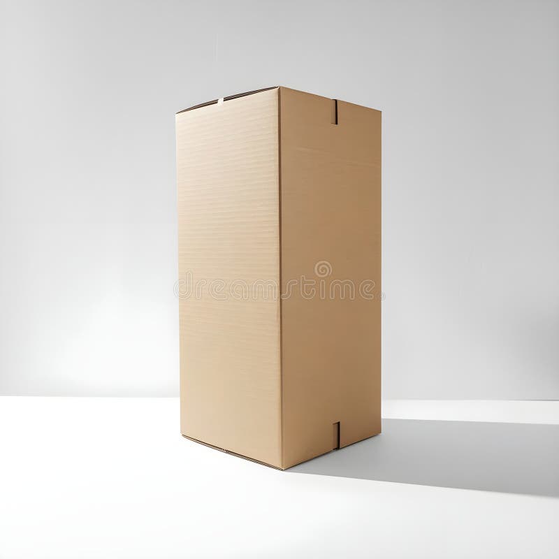 Cardboard Box Mockup Brown Package Isolated on White Background Stock ...