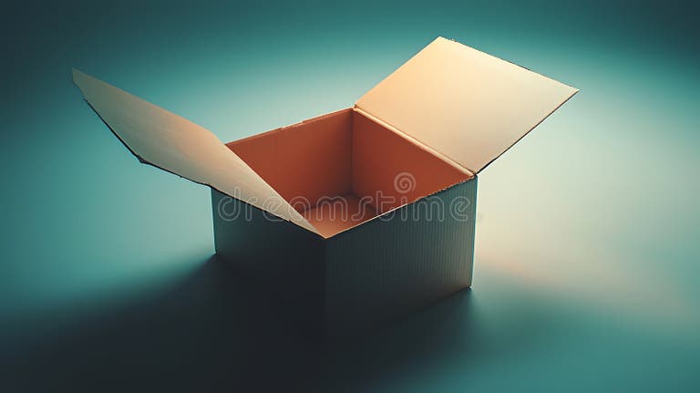 A Cardboard Box is Open and Empty Stock Illustration - Illustration of ...