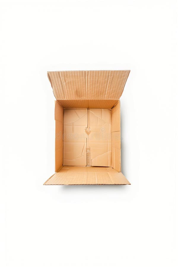 A Cardboard Box is Open and Empty Stock Illustration - Illustration of ...