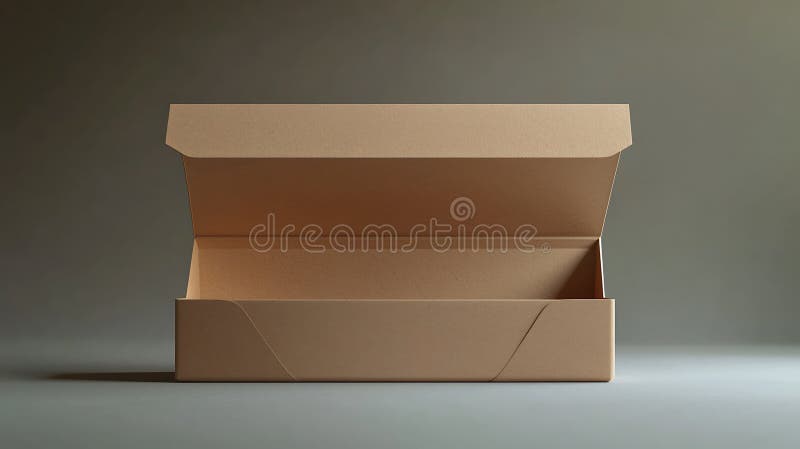 A Cardboard Box is Open and Empty Stock Illustration - Illustration of ...