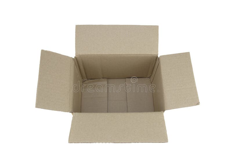 Open Cardboard Box Top View Isolated Stock Image - Image of background ...