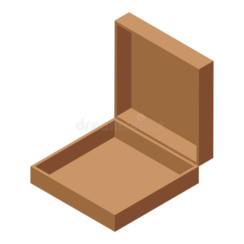 Cardboard Box Open Isometric View Packaging Stock Vector - Illustration ...