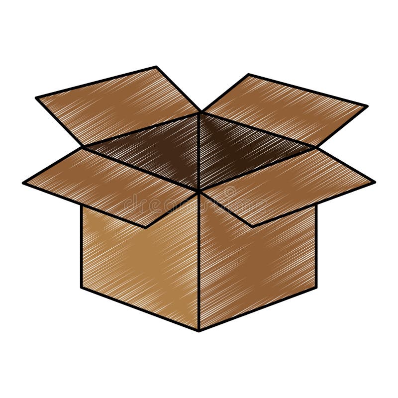 Cardboard Box Open Scribble Stock Vector - Illustration of deliver ...