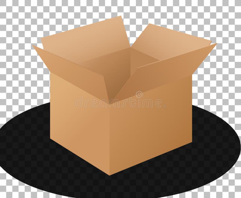 Cardboard Box Opened Isolated Cartoon Style Stock Vector - Illustration ...