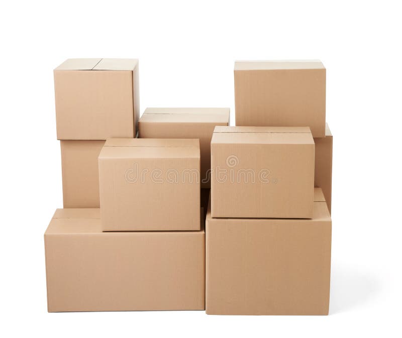 Cardboard Boxes Stack Package Stock Photo - Image of container, fragile ...