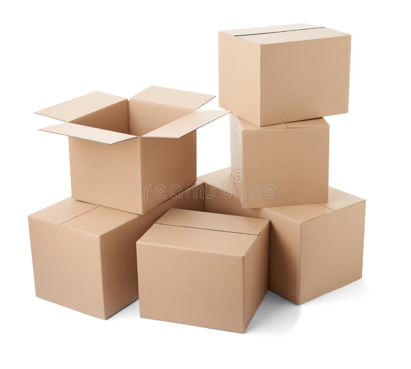 Cardboard Box Package Moving Transportation Delivery Stack Stock Image ...