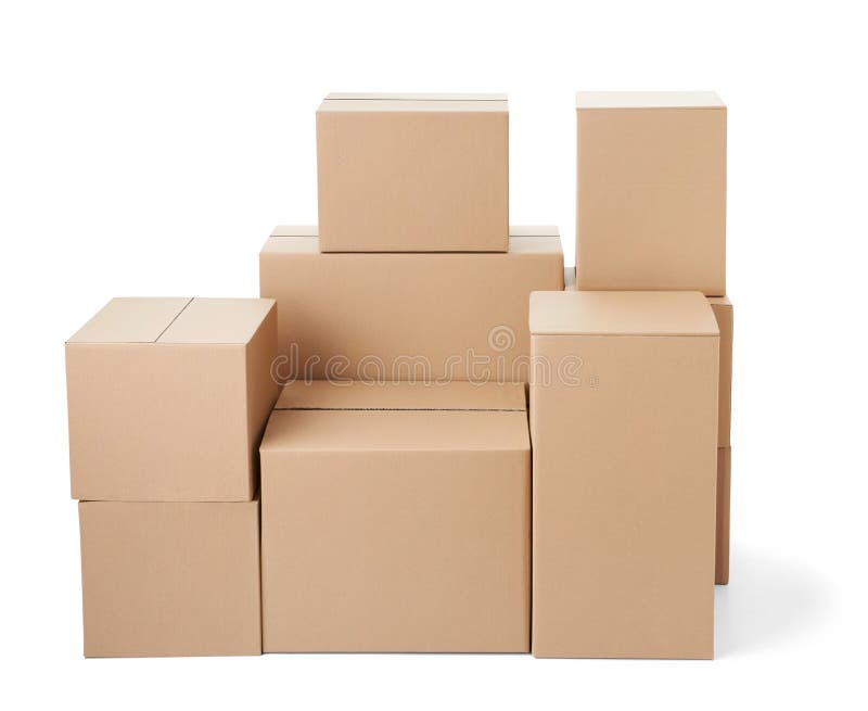 Delivery Man with Stack of Boxes Standing on the Street Stock Image ...