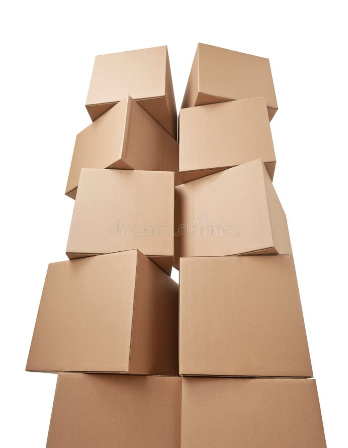 Cardboard Boxes Stack Package Stock Image - Image of closed, card: 10898125