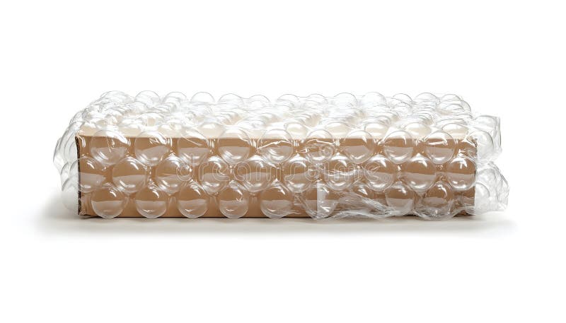 Cardboard Box Packed in Bubble Wrap Isolated on White Stock Image ...
