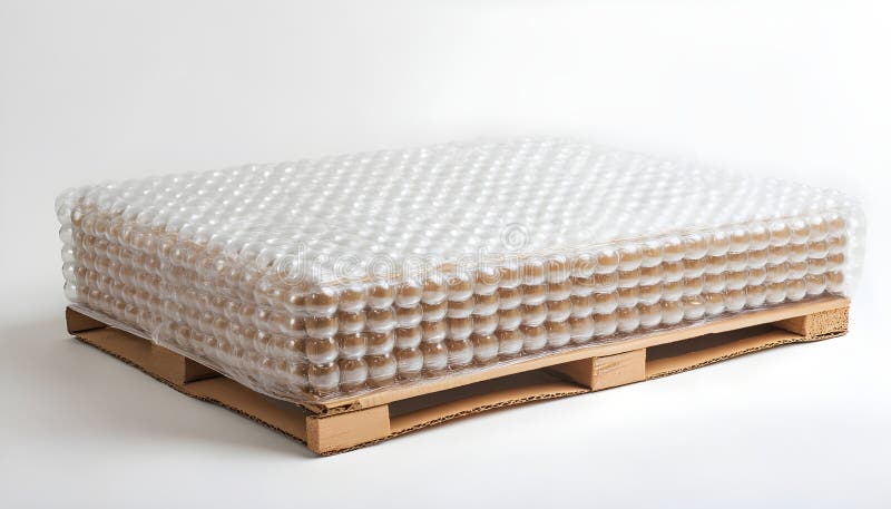 Cardboard Box Packed in Bubble Wrap Isolated on White Stock Image ...