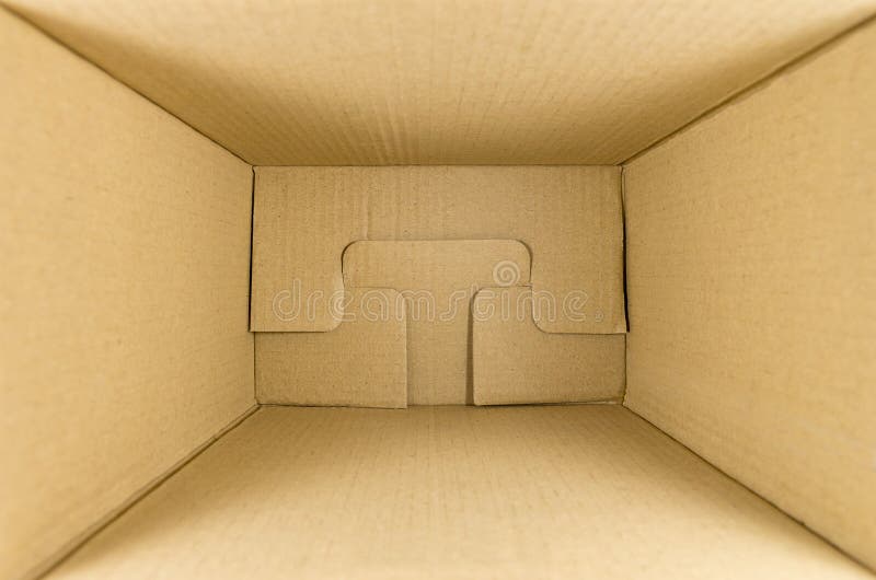 Cardboard Box for Parcels Inside, Look Inside, Mock Up Stock Image ...