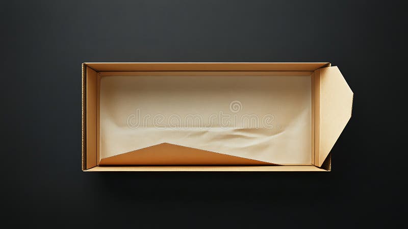 A Cardboard Box with a Piece of Paper Inside Stock Illustration ...