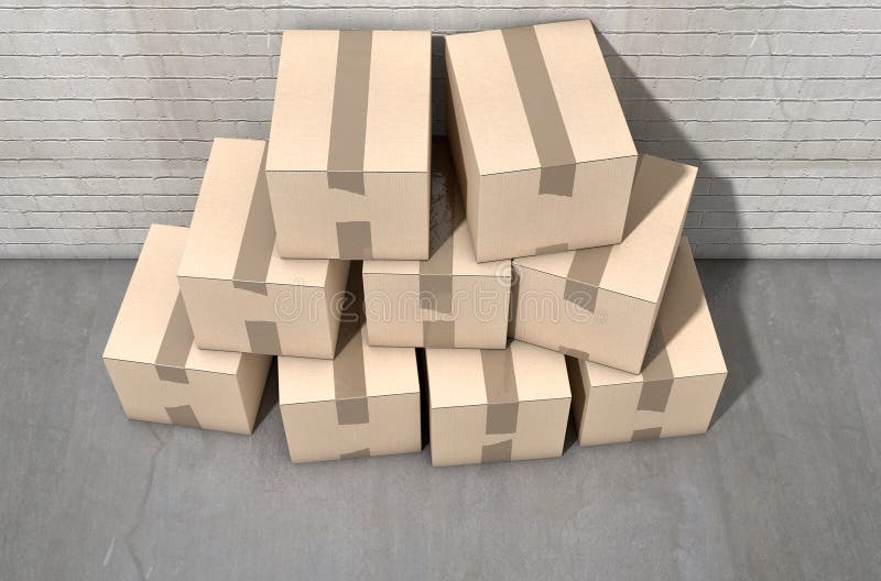 Cardboard Box Pile Industrial Stock Image - Image of estate, packing ...