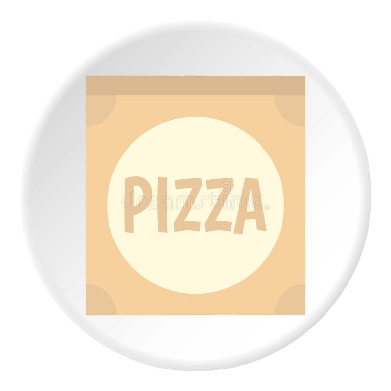 Cardboard Box with Pizza Icon Circle Stock Vector - Illustration of ...