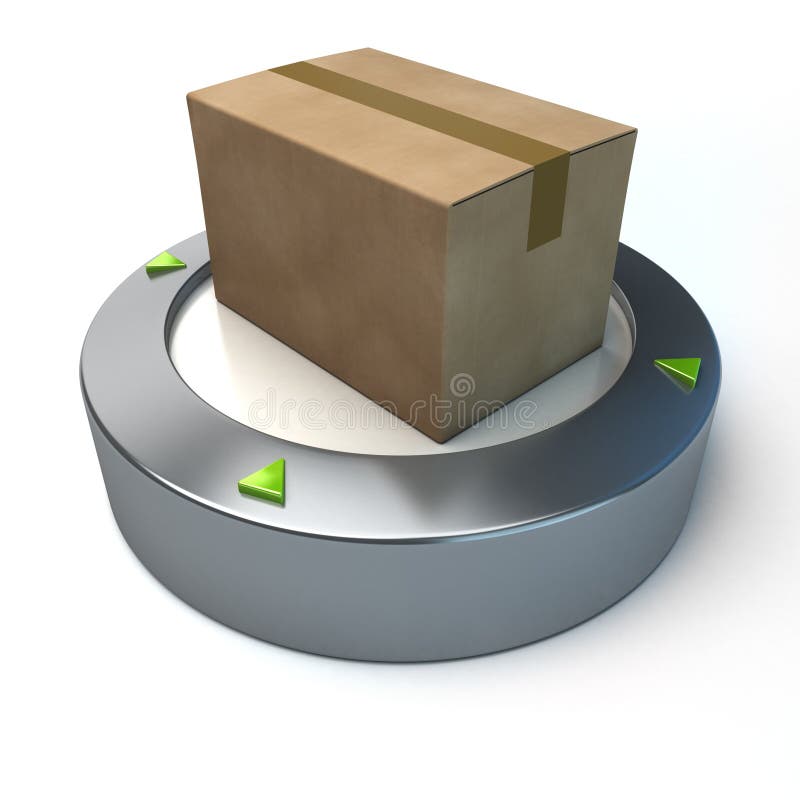 Cardboard box on platform stock illustration. Illustration of logistics ...