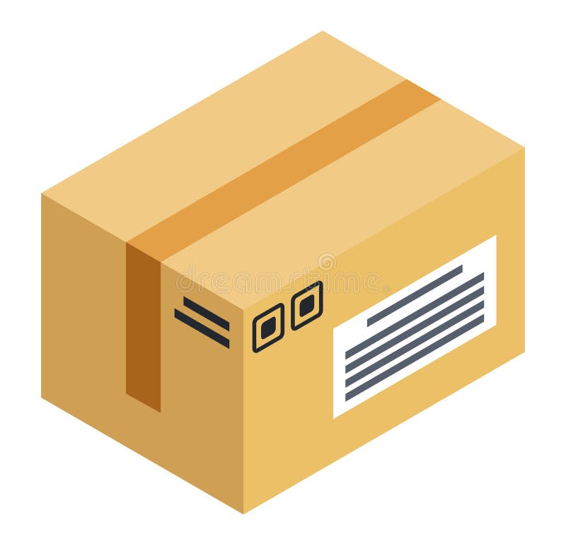 Cardboard Box with Purchase, Delivering Parcel Stock Vector ...