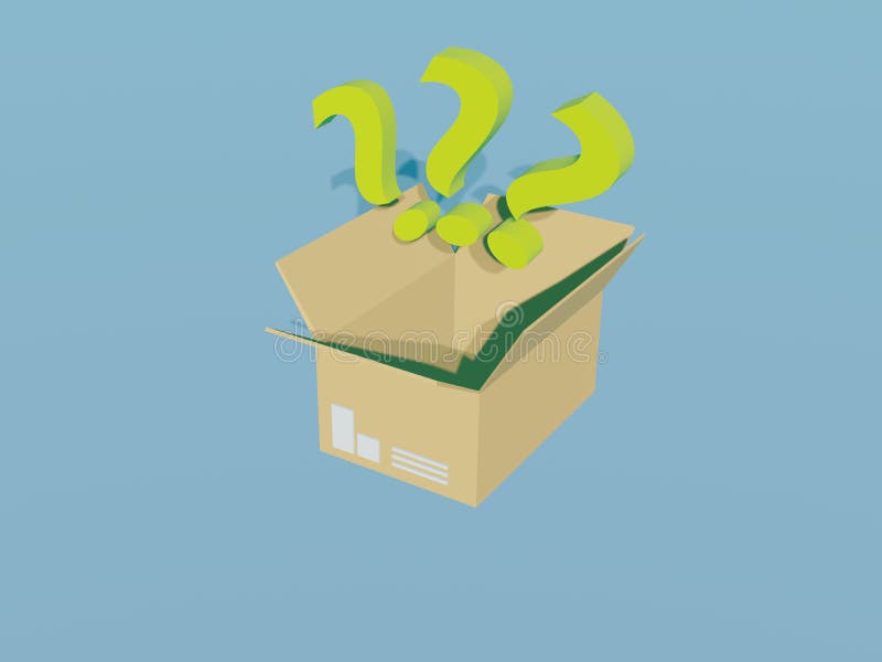 Cardboard Box with Question Mark in the Design of Information Related ...