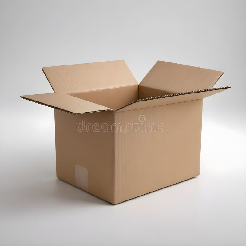 Cardboard Box Ready for Packing Against a White Background Stock Image ...