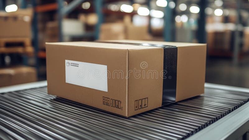 Cardboard Box Ready for Shipment at a Warehouse Loading Area during ...