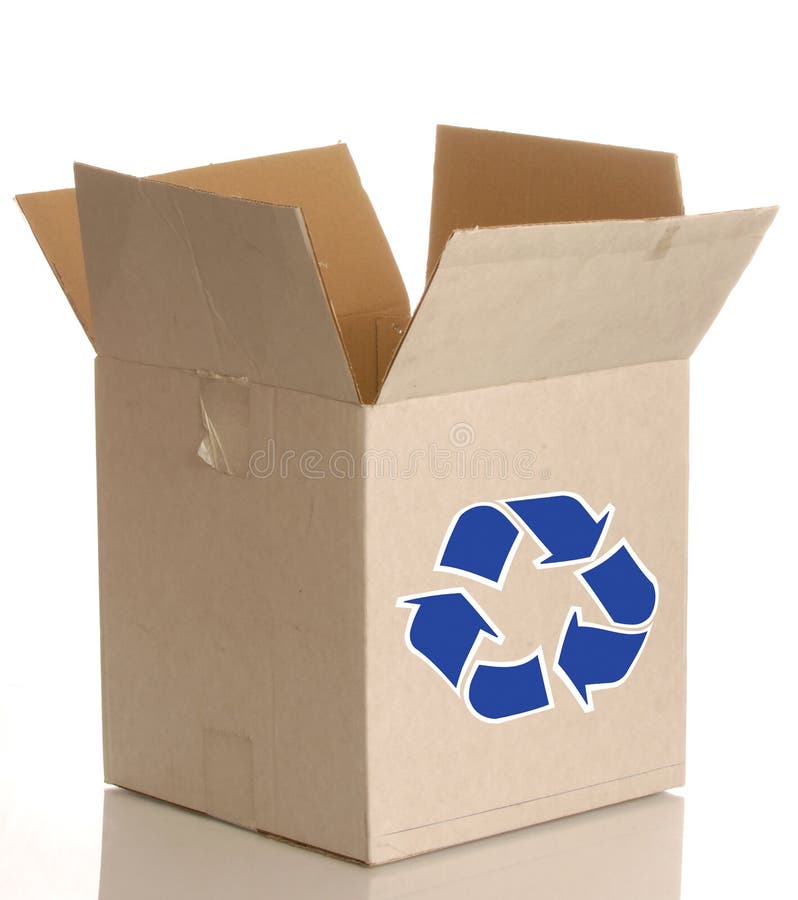 Cardboard box with recycle stock photo. Image of post - 6782958