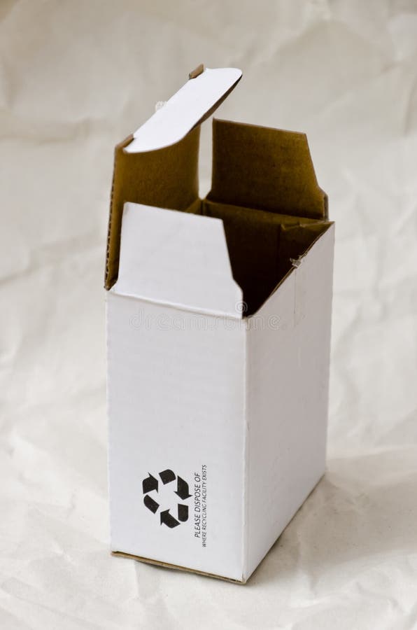 Cardboard Box with Recycling Symbol Stock Photo - Image of side, recyle ...