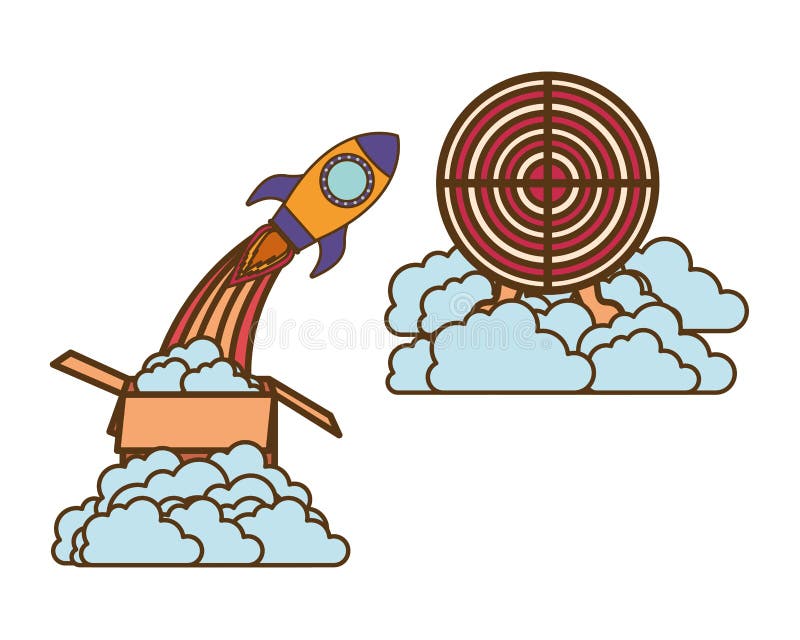 Rocket Target Logo Icon Design Stock Vector - Illustration of linear ...