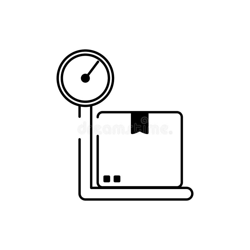 Cardboard Box on Scale Logistic Cargo Delivery Line Style Icon Stock ...