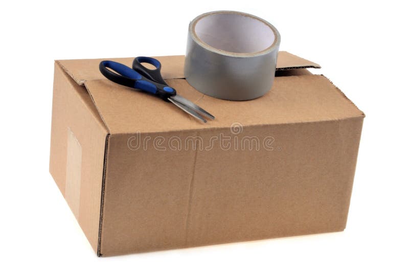 Material for Moving in Close-up on White Background Stock Image - Image ...