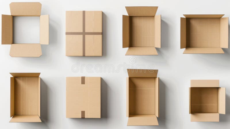 Cardboard Box Shapes stock photo. Image of threedimensional - 372472340