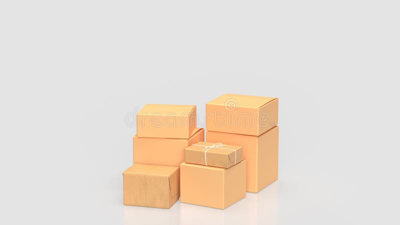 The Cardboard Box for Shipping or Cargo Concept 3d Rendering Stock ...