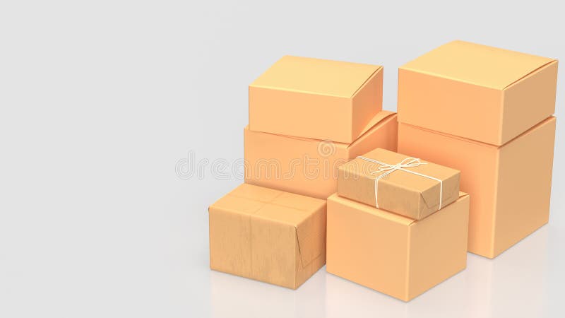 The Cardboard Box for Shipping or Cargo Concept 3d Rendering Stock ...