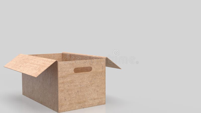 The Cardboard Box for Shopping Concept 3d Rendering Stock Illustration ...