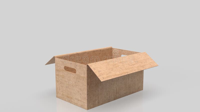 The Cardboard Box for Shopping Concept 3d Rendering Stock Illustration ...