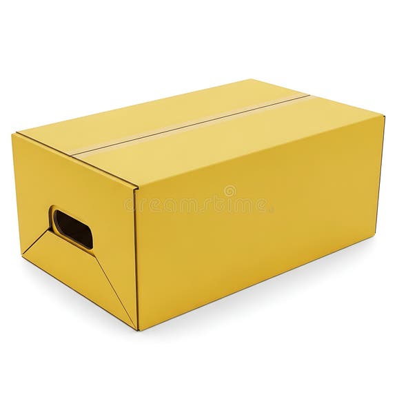 Cardboard Box with Side Handles for Storage and Moving White Background ...