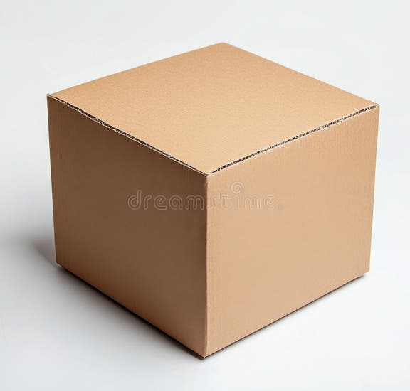 Cardboard Box Sits on a Neutral Background, Symbolizing Simplicity and ...