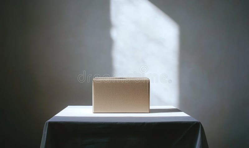 Cardboard Box Sits Table Front Window Stock Photos - Free & Royalty ...