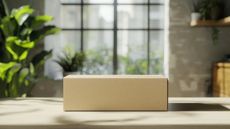 Cardboard Box Sits Table Front Window Stock Photos - Free & Royalty ...