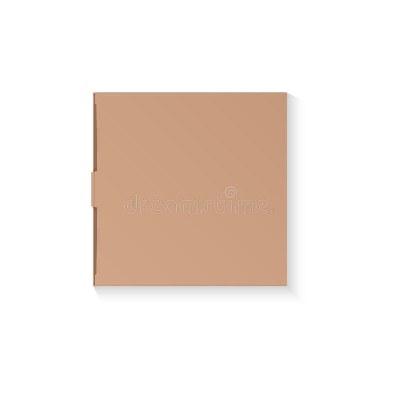 Cardboard Box of Square Shape, Top View of Carton Parcel Package Stock ...