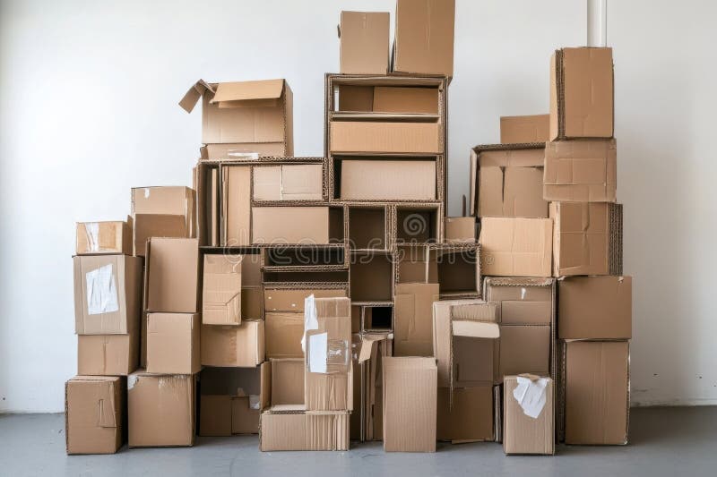 Cardboard Box Stack stock photo. Image of collection - 382330270