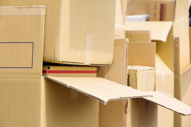 Cardboard Box Stack stock image. Image of paper, business - 40944619