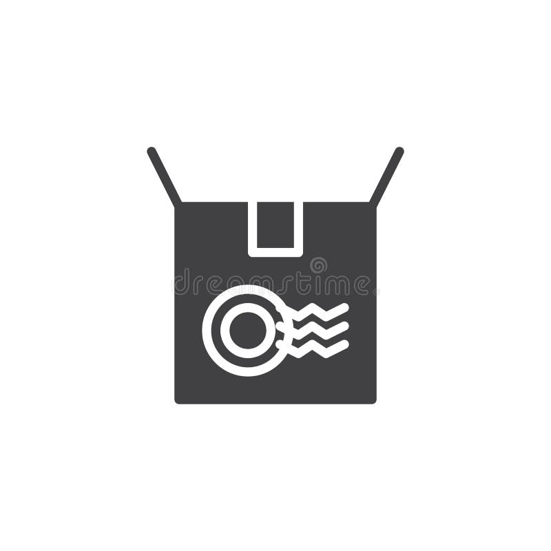 Cardboard Box with a Stamp Vector Icon Stock Vector - Illustration of ...