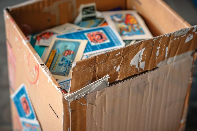 Cardboard Box with Stickers Stock Photo - Image of refund, pack: 329188072