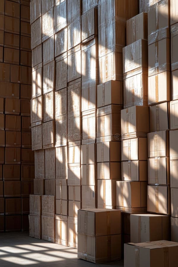 Cardboard Box Storage Room stock image. Image of supplies - 377994691