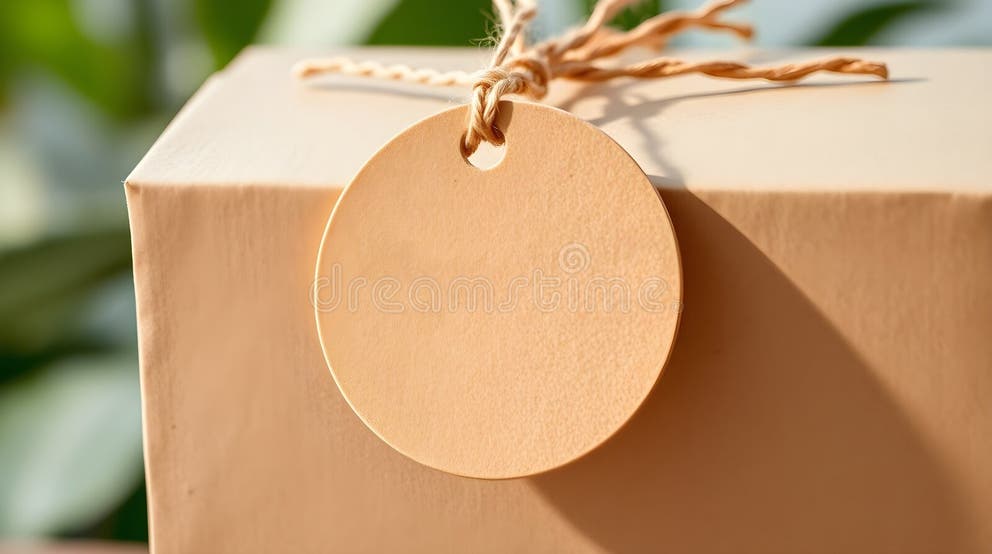 Cardboard Organizer Box with Label and String in Front of Plants Stock ...