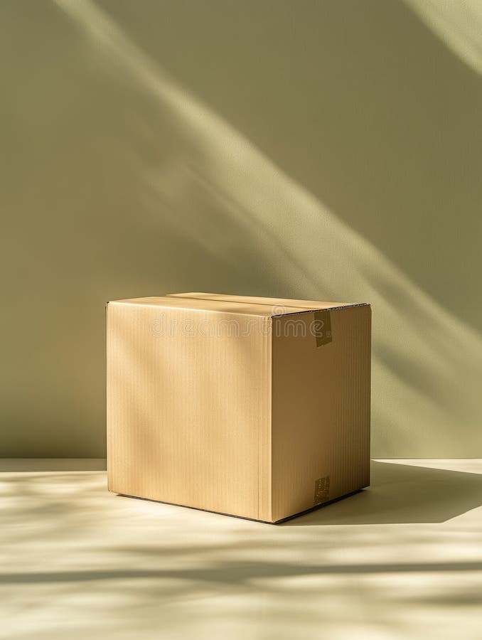 Cardboard Box Sunlight Shadow Plain Background Stock Photos - Free ...